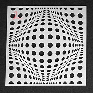 6" Op Art Stencils~ 5 Different Dimensional Mixed Media - Etsy