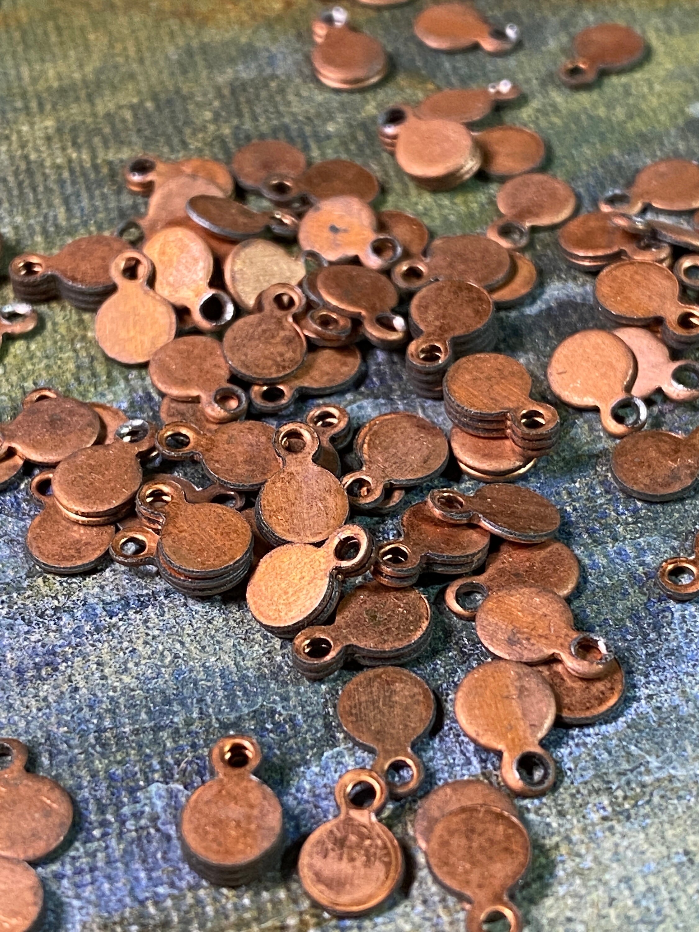 Copper and Steel Small Tags 5mm~ Enameable - Etsy