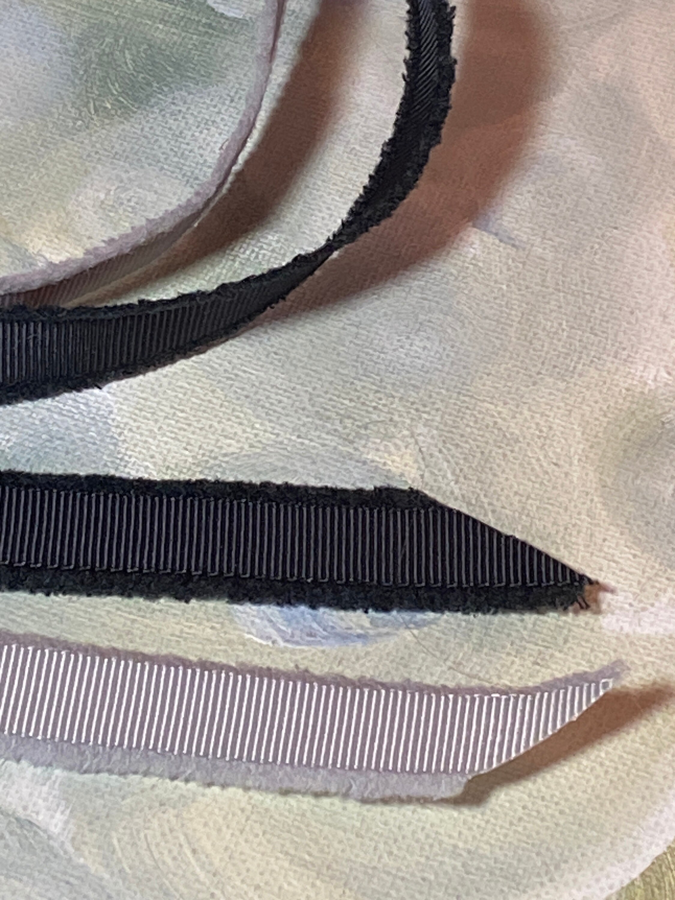 3 Yards Black or Grey Frayed Gros Grain Ribbon 5/8" Wide - Etsy