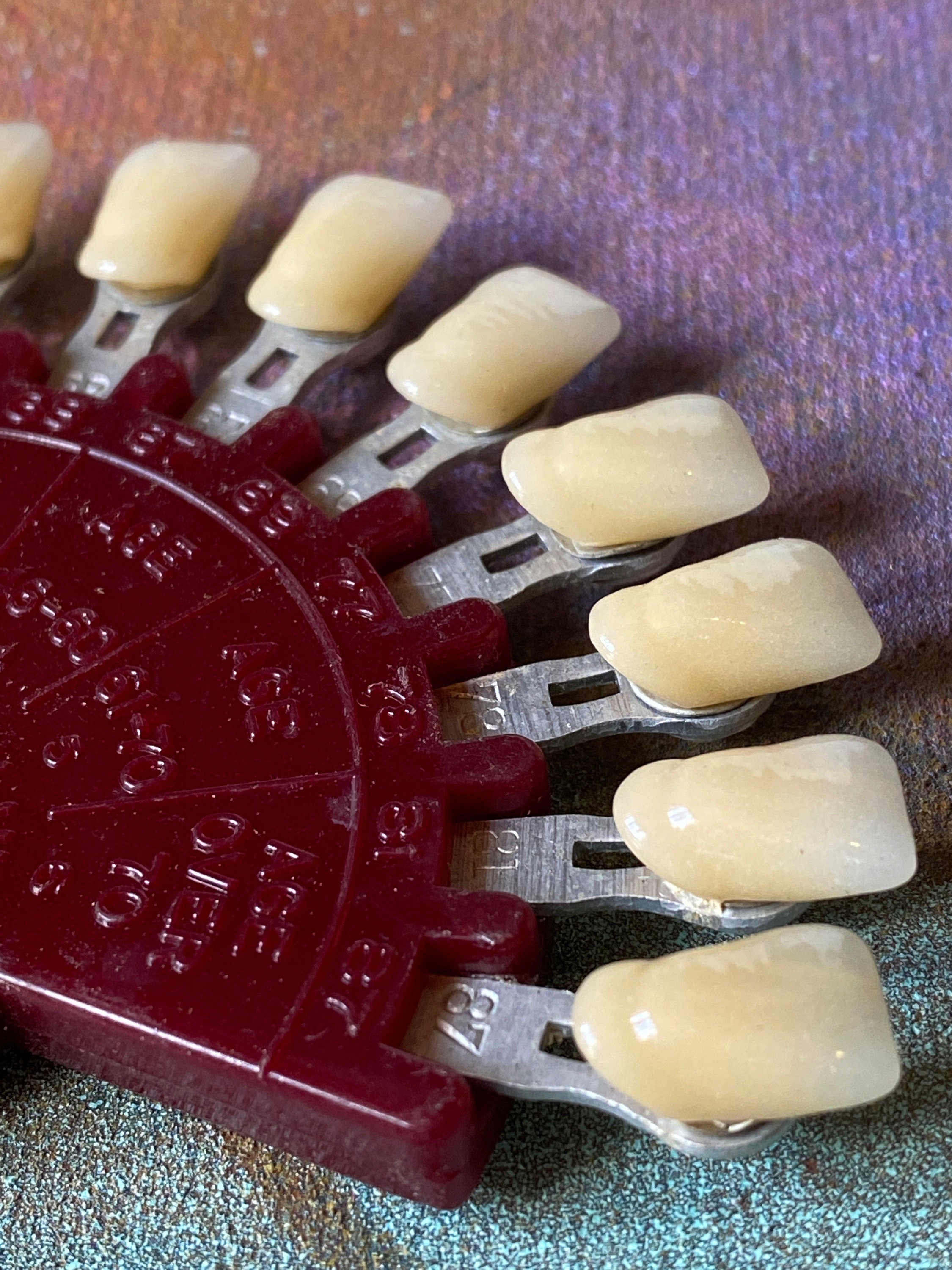 1 Vintage Tooth Color Chart Semi Circle Shade Guide Jewelry Components ...