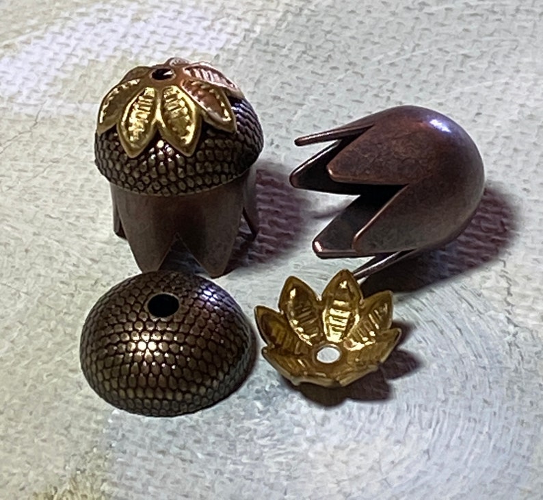 6 Textured Brass Bead Cap Stamping 8mmx3mm - Etsy