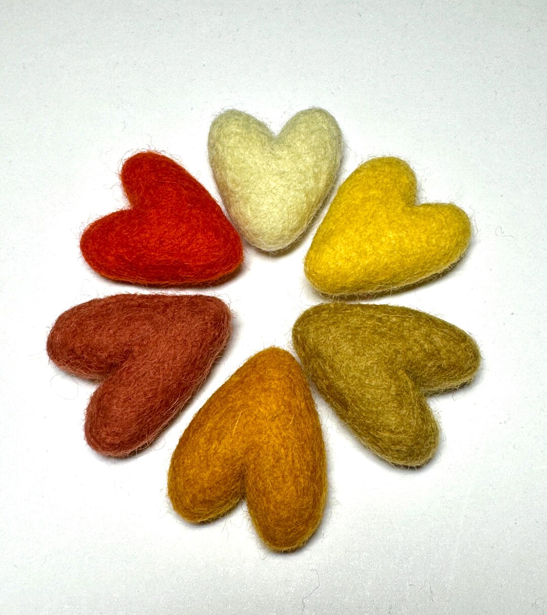 Hand Felted Wool Hearts~ Several Colors~ 1/3/4" X and 1 1/2" - Etsy