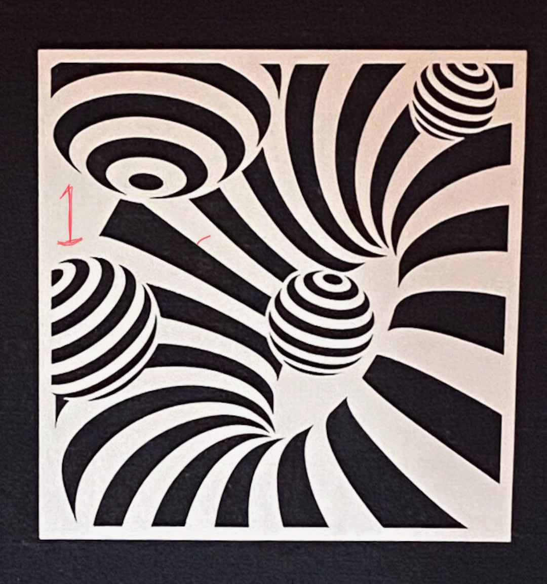 6" Op Art Stencils~ 5 Different Dimensional Mixed Media - Etsy