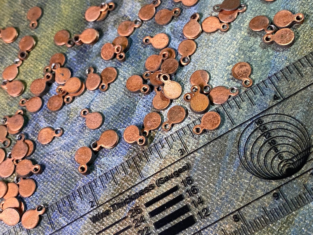 Copper and Steel Small Tags 5mm~ Enameable - Etsy
