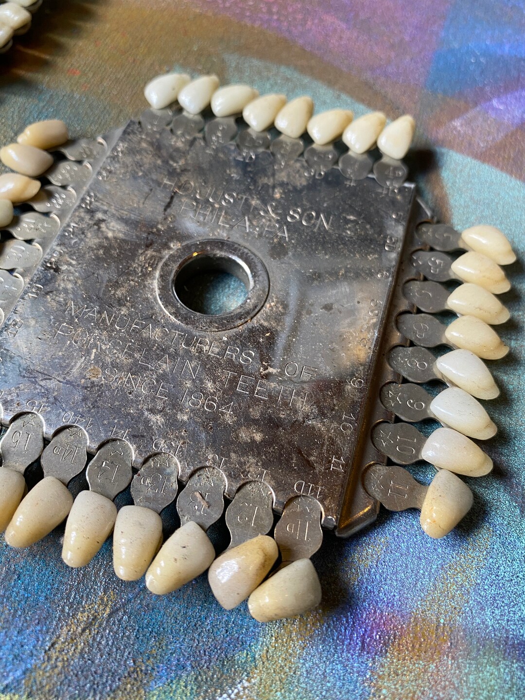 1 Vintage Square Aluminium Tooth Color Chart Shade Guide Jewelry ...