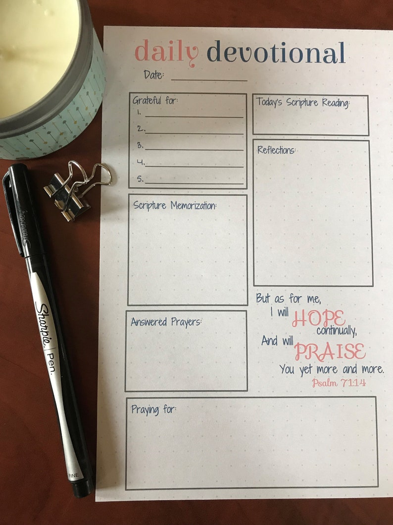 Daily Devotional Bullet Journal Printable Prayer Journal Etsy