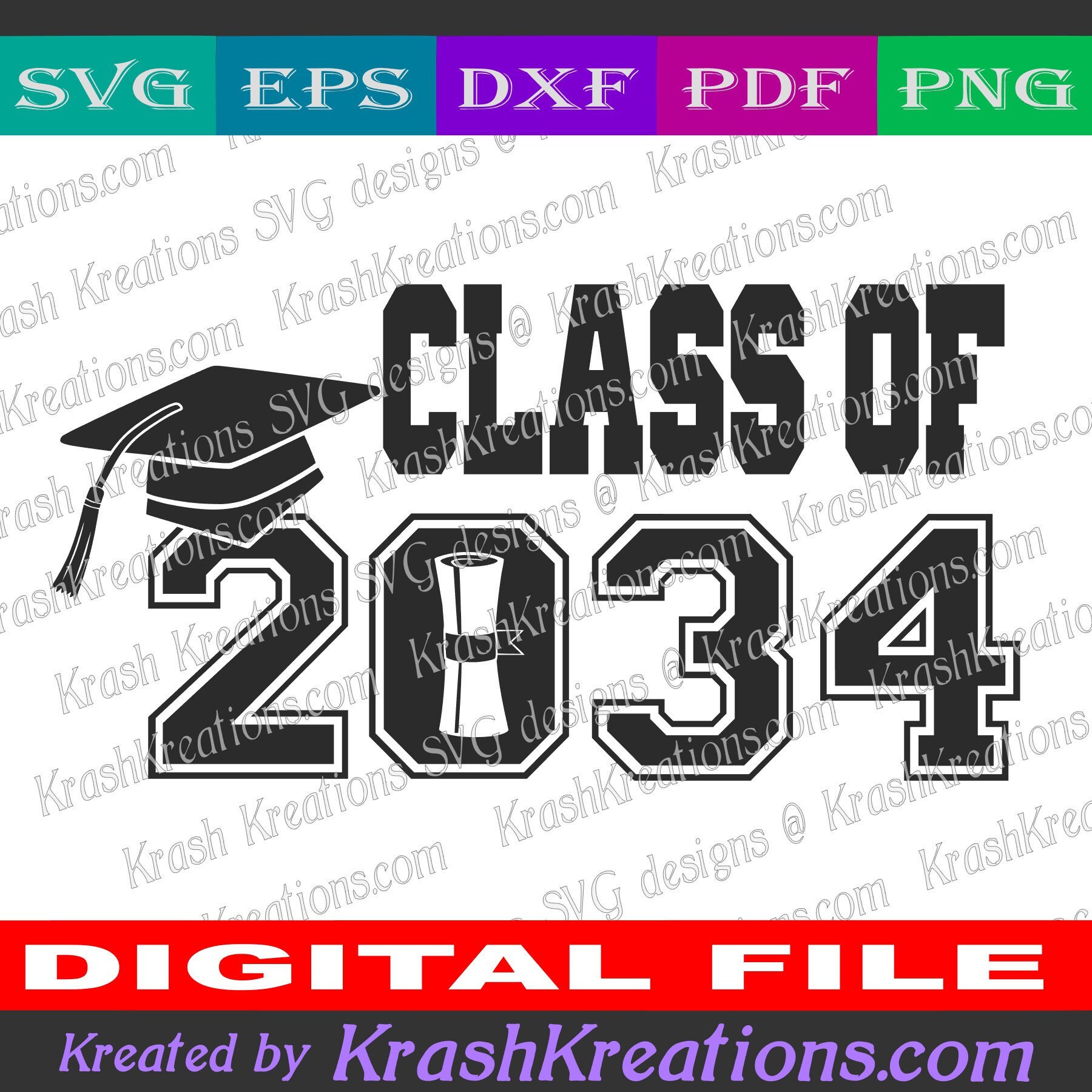 Class of 2034 Design 2 SVG File, Senior 2034, Class of 2034 2 DIY Shirt ...
