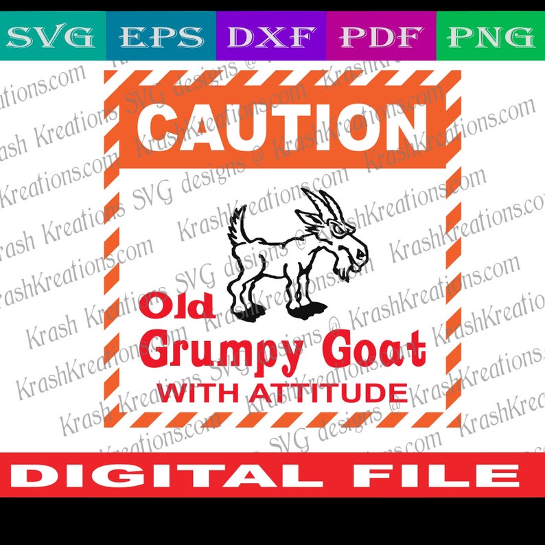 Old Grumpy Goat With Attitude SVG Cut File - Etsy