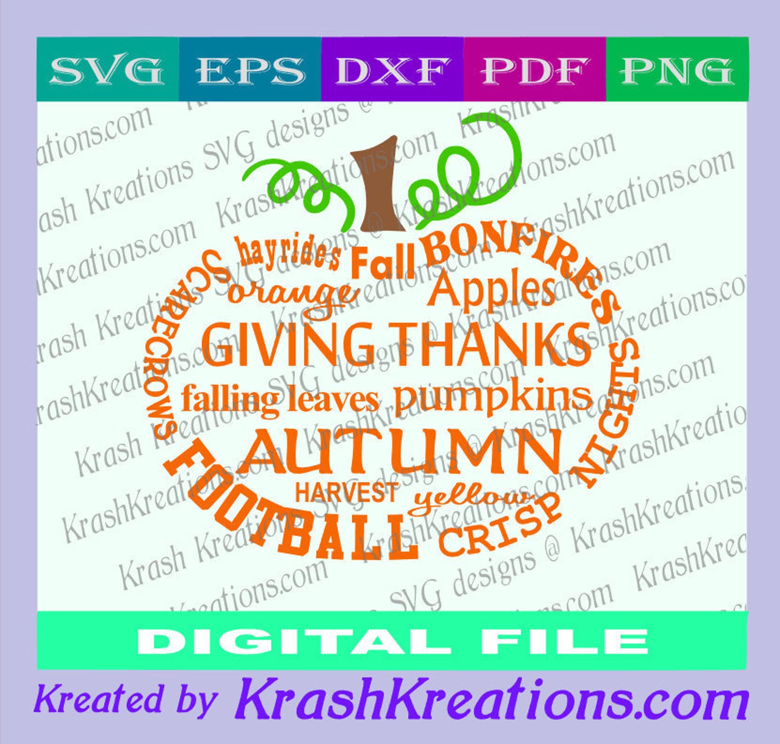 Fall Word Pumpkin SVG Cut File - Etsy