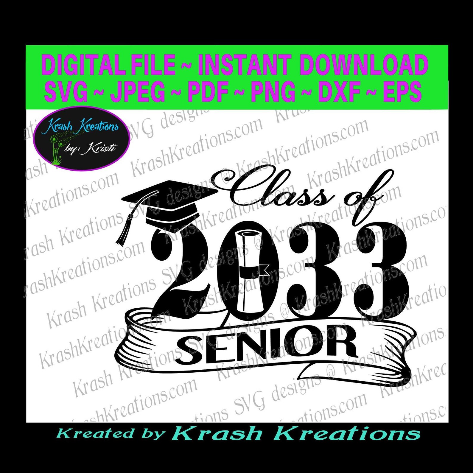 Class of 2033 SVG File, Class of 2033 Senior Design 1 - Etsy