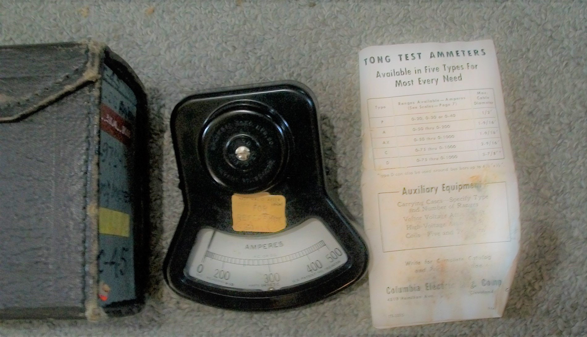 Bell Systems, Tong Meter, Tong Test Ammeter, AC and DC, Columbia Elec ...