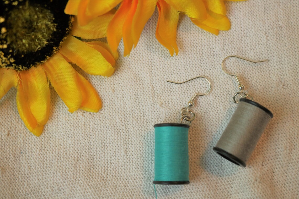 Mini Spool of Thread From Hotel Sewing Kit Earrings random - Etsy