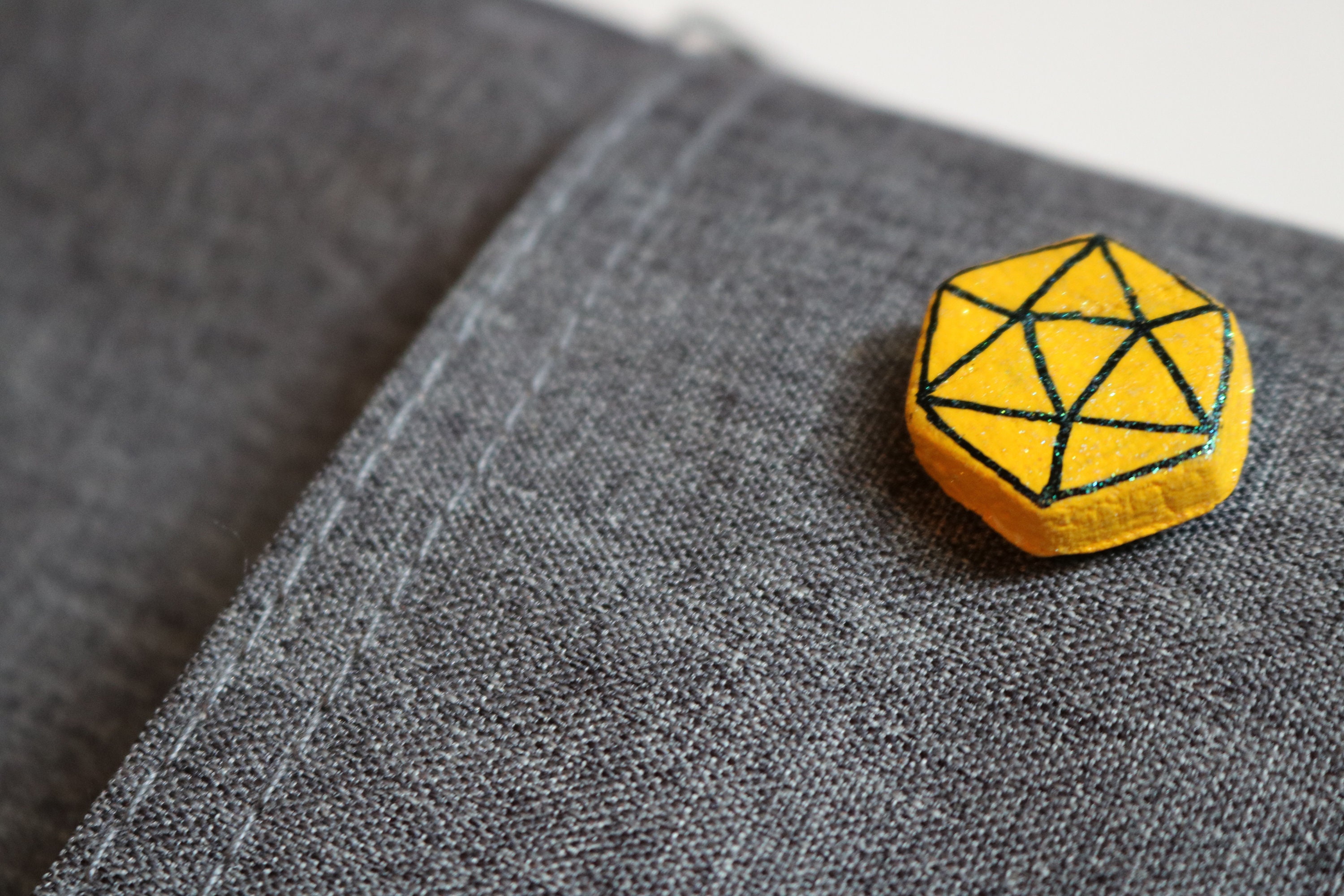 Dnd D20 Dice Handmade Clay Glitter Pins - Etsy