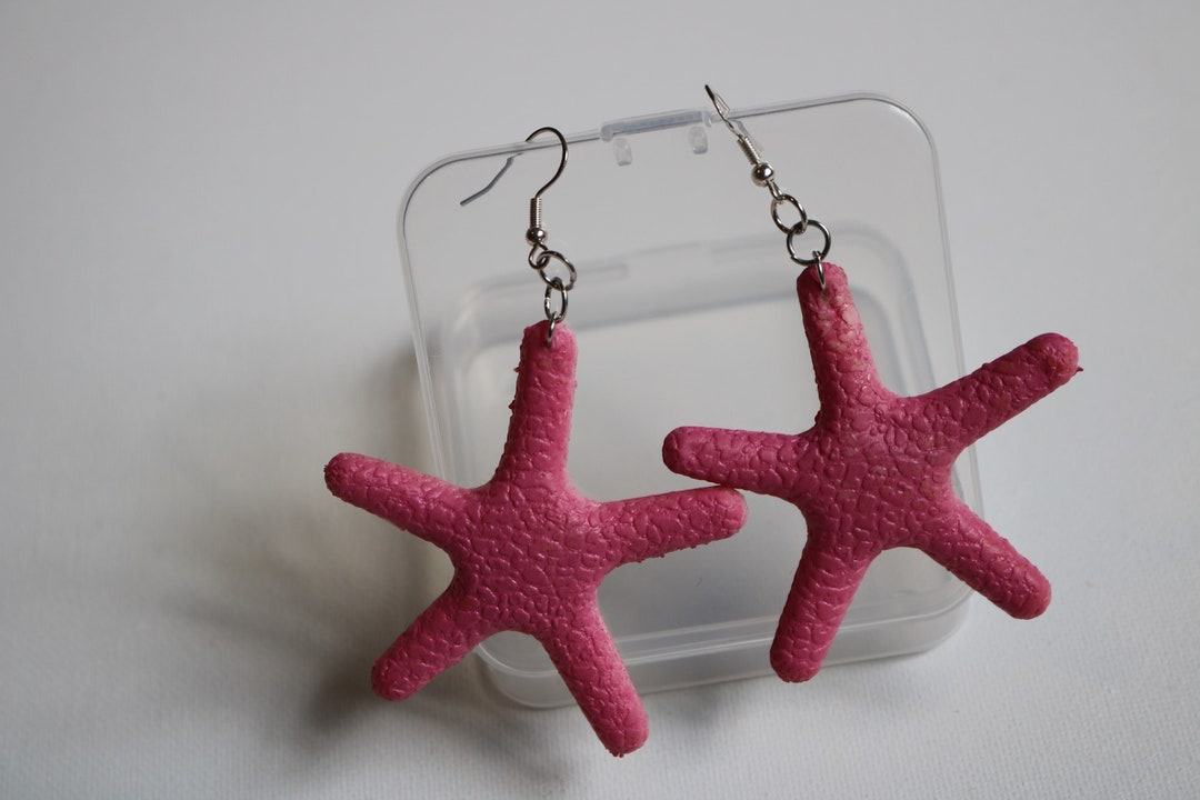 Beach/beachcore Starfish and Sea Urchin Earrings hook and - Etsy