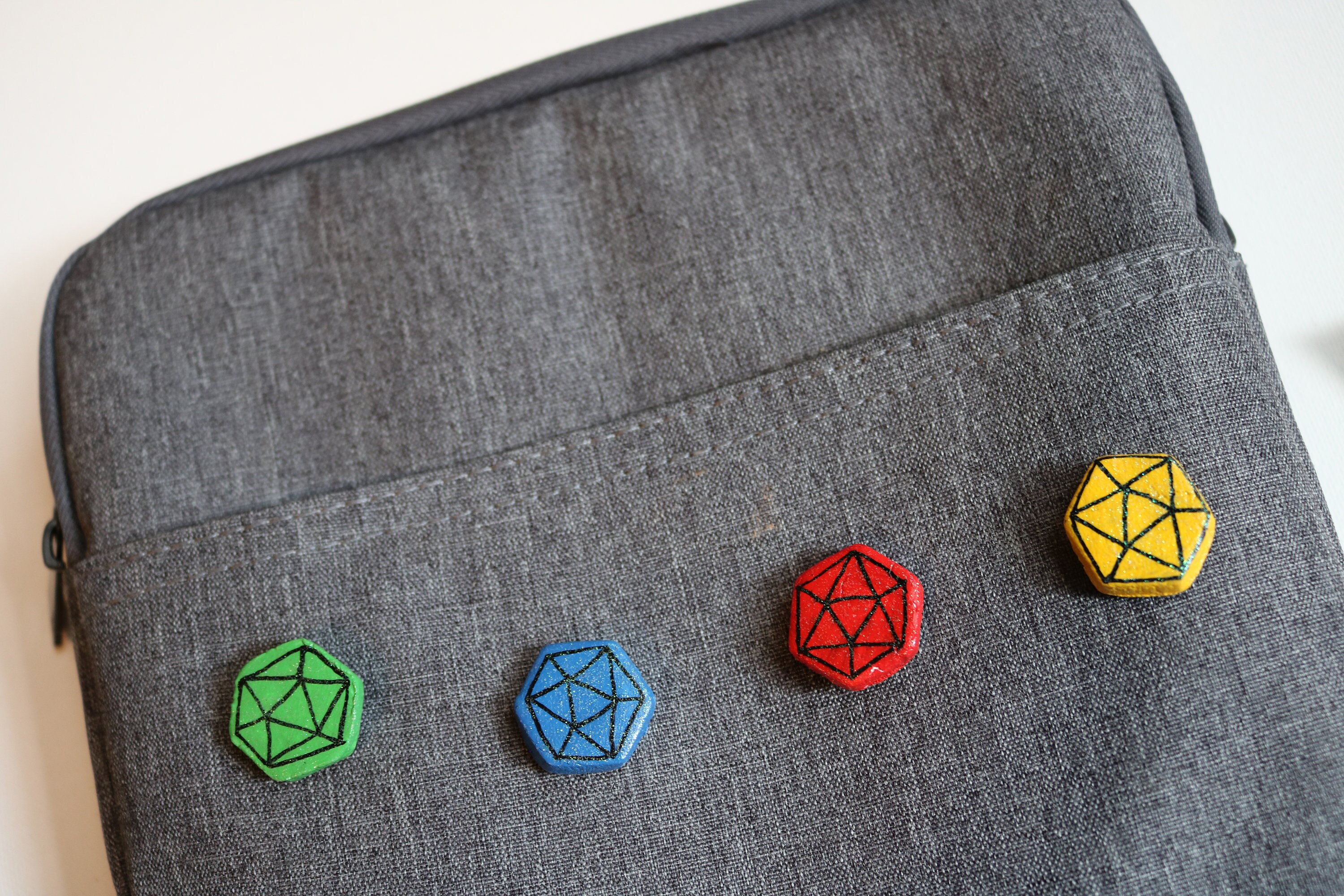 Dnd D20 Dice Handmade Clay Glitter Pins - Etsy