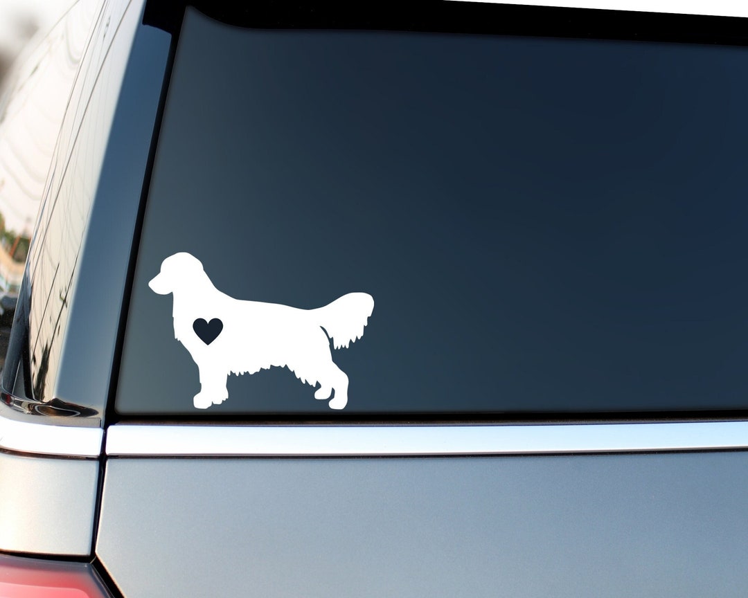 Golden Retriever Heart Decal, Golden Retriever Sticker, Golden Decal ...