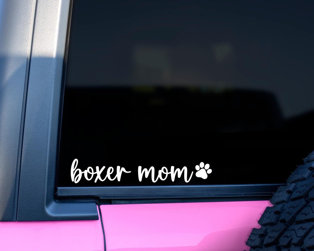 Boxer Mom Vinyl Decal, Yorkie Car Decal, Boxer Gift, Boxer Vinyl ...