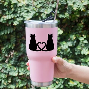 Cat Heart Car Decal, Cat Mom Decal, Cat Lover Decal, Cat Love Vinyl ...