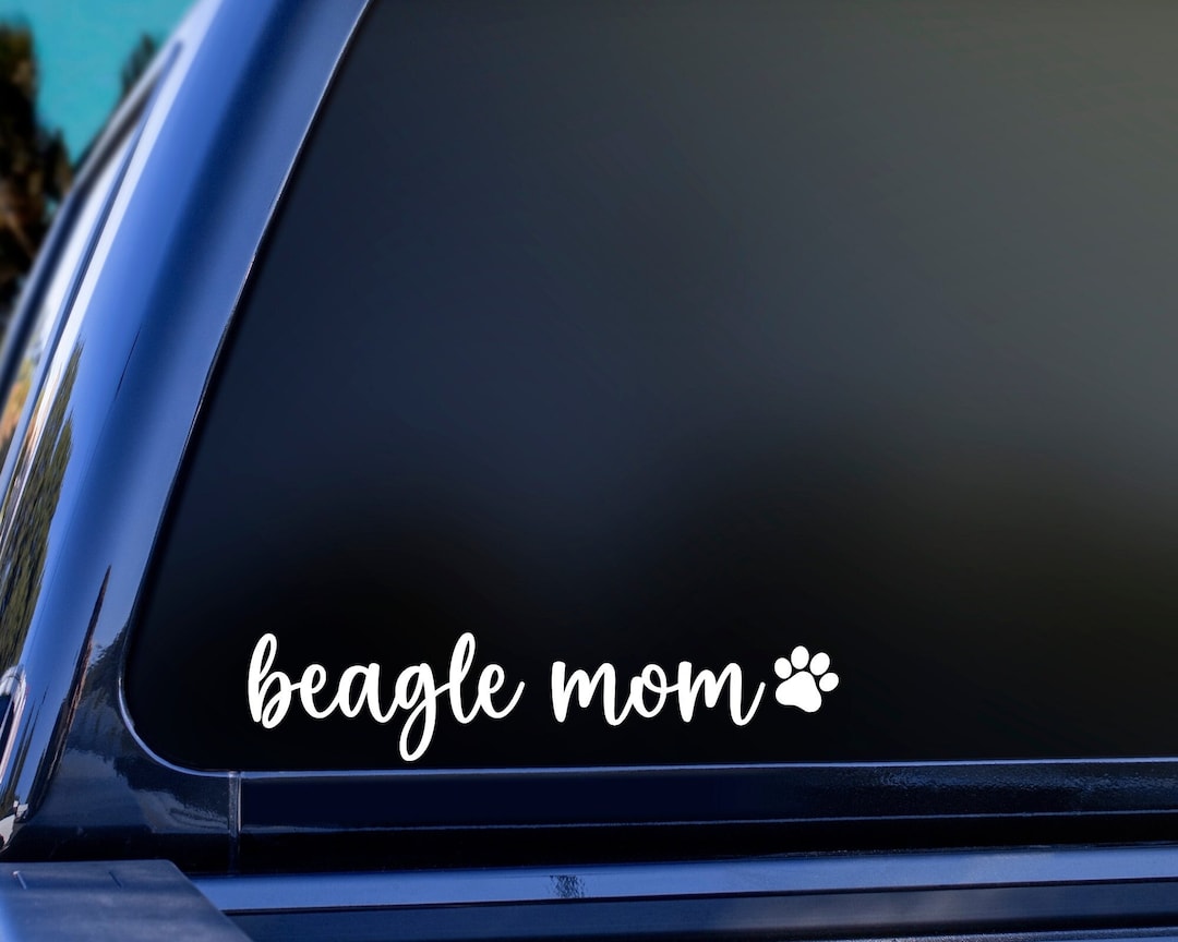 Beagle Mom Vinyl Decal, Beagle Car Decal, Beagle Gift, Beagle Vinyl ...