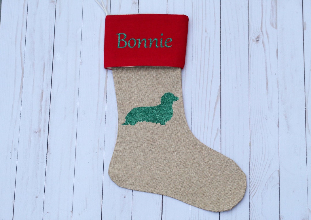 Dachshund Christmas Stocking- Personalized Christmas Stocking- Dog ...