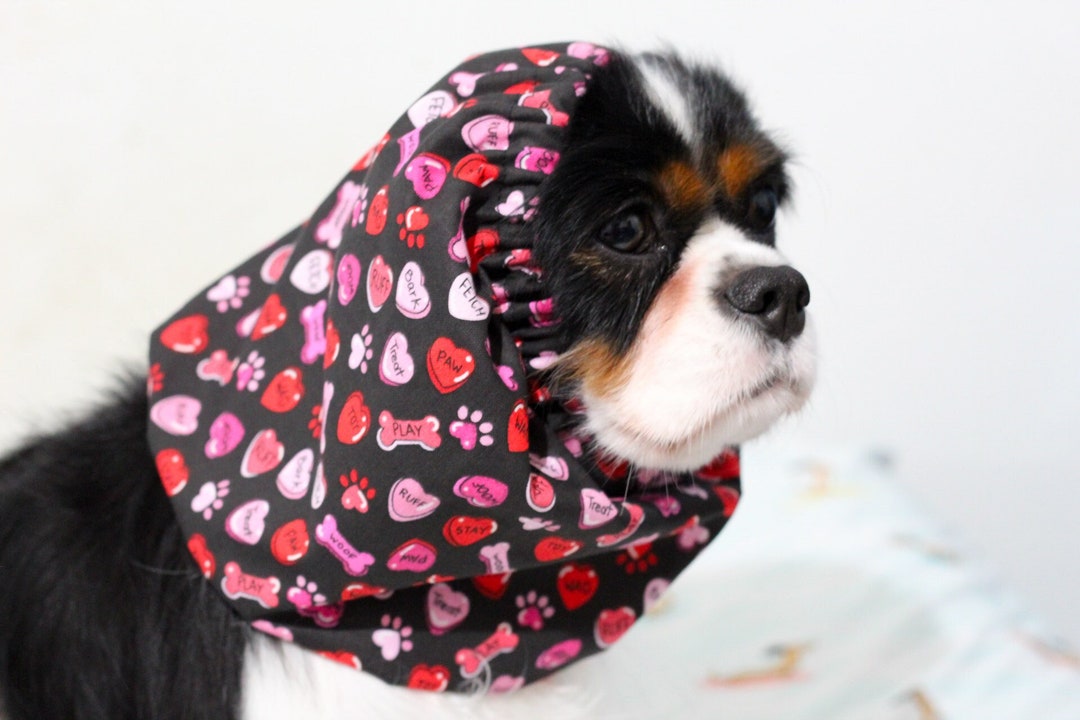 Paw Prints, Hearts, and Bones Dog Snood, Valentine’s Day Snood ...