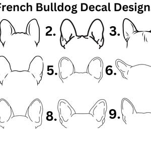 French Bulldog Ears Vinyl Decal, Frenchie Ears Car Decal, French ...