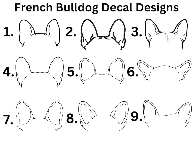 French Bulldog Ears Vinyl Decal, Frenchie Ears Car Decal, French ...