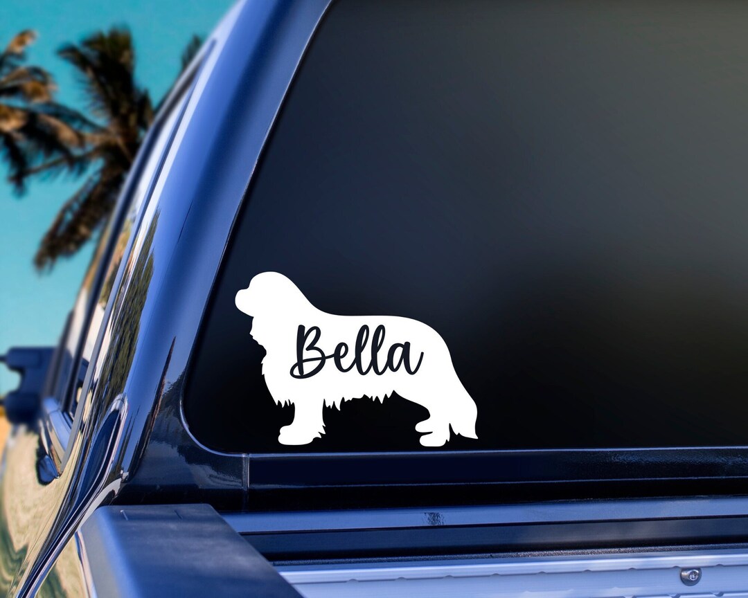 Cavalier King Charles Spaniel Custom Name Decal, Personalized Cavalier ...
