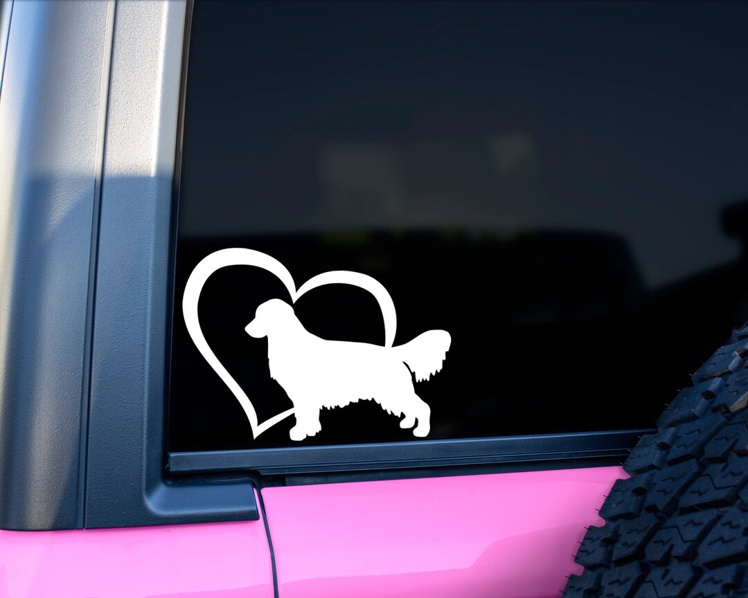 Golden Retriever Heart Vinyl Decal, Golden Retriever Mom Decal, Golden ...