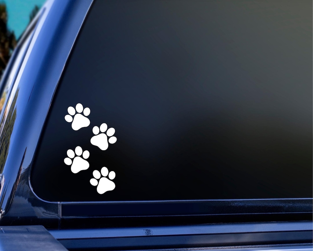 Paw Print Vinyl Decal, Dog Paw Car Decal, Cat Paw Car Decal, Dog Mom ...