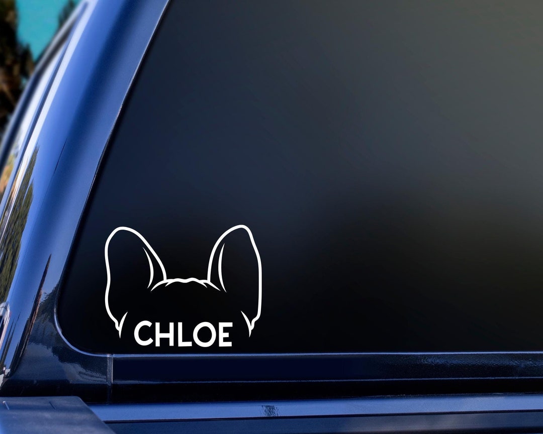 French Bulldog Ears Car Decal, Personalized Frenchie Ears Decal, French ...