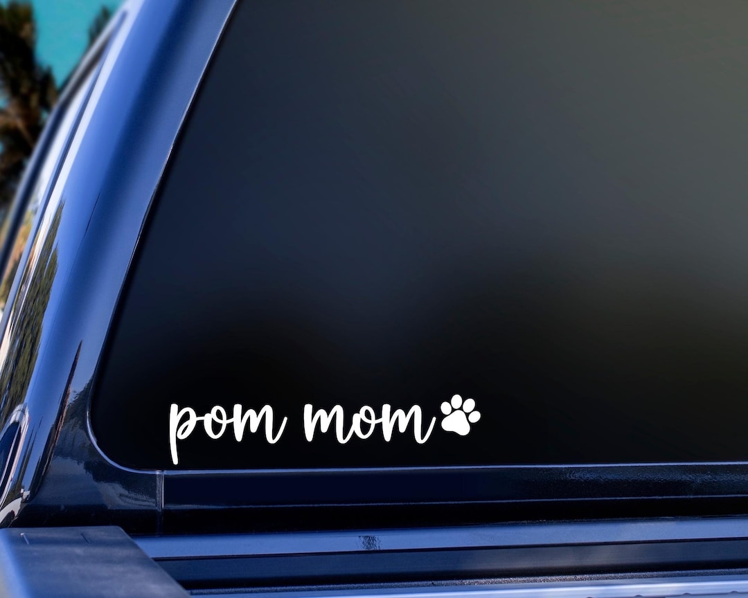 Pom Mom Vinyl Decal, Pomeranian Car Decal, Pomeranian Gift, Pomeranian ...