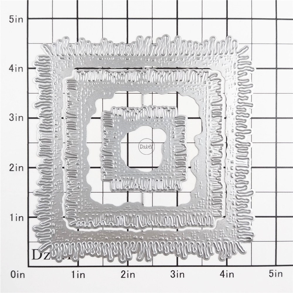 Dzixy Square Lines Lace Metal Cutting Dies for Card Making Paper ...