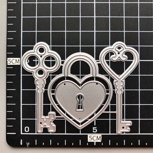 2022 NEW Heart Lock Key Metal Cutting Dies for Card Making Embossing ...