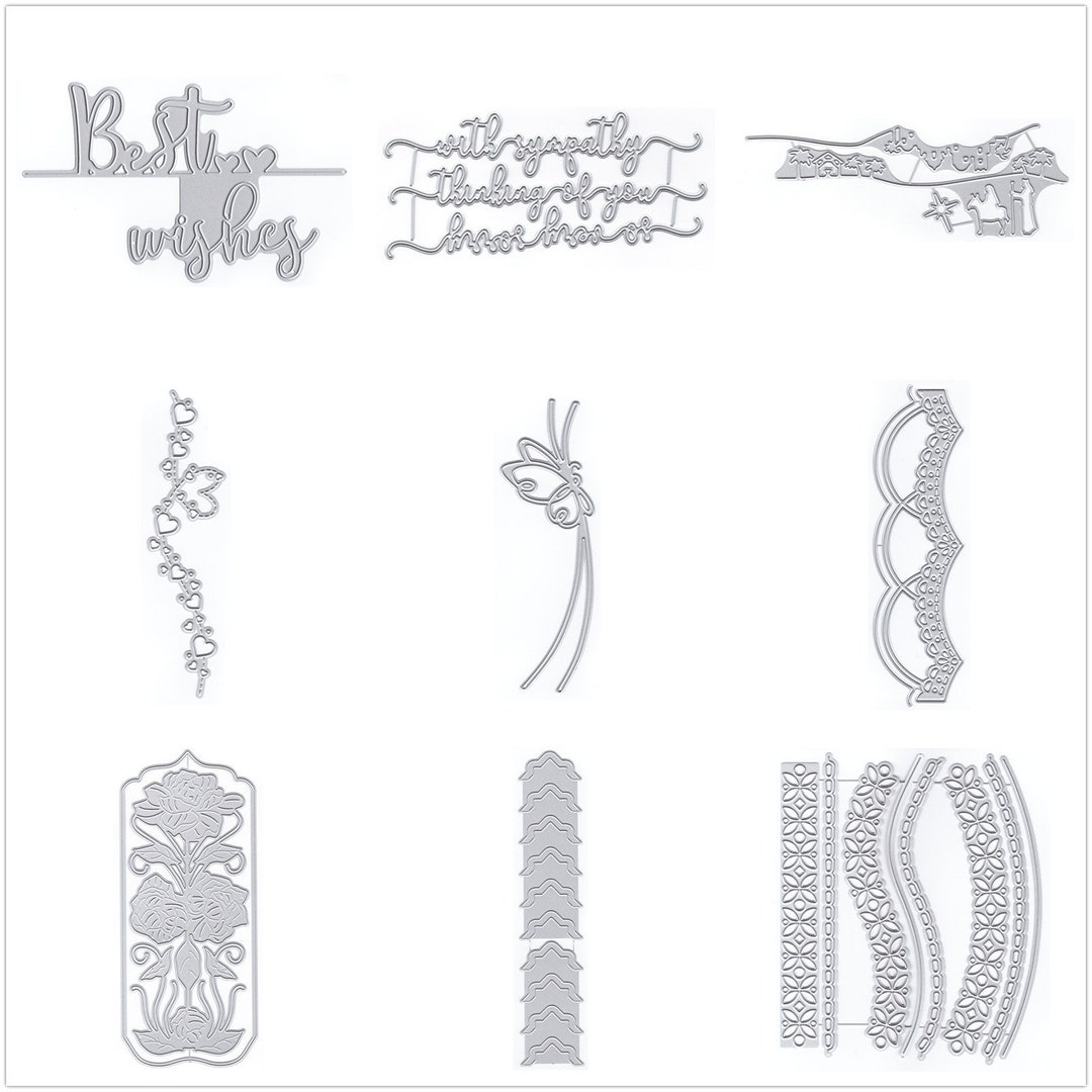 29 Design English Word Lace Metal Cutting Dies for Card Making Paper ...