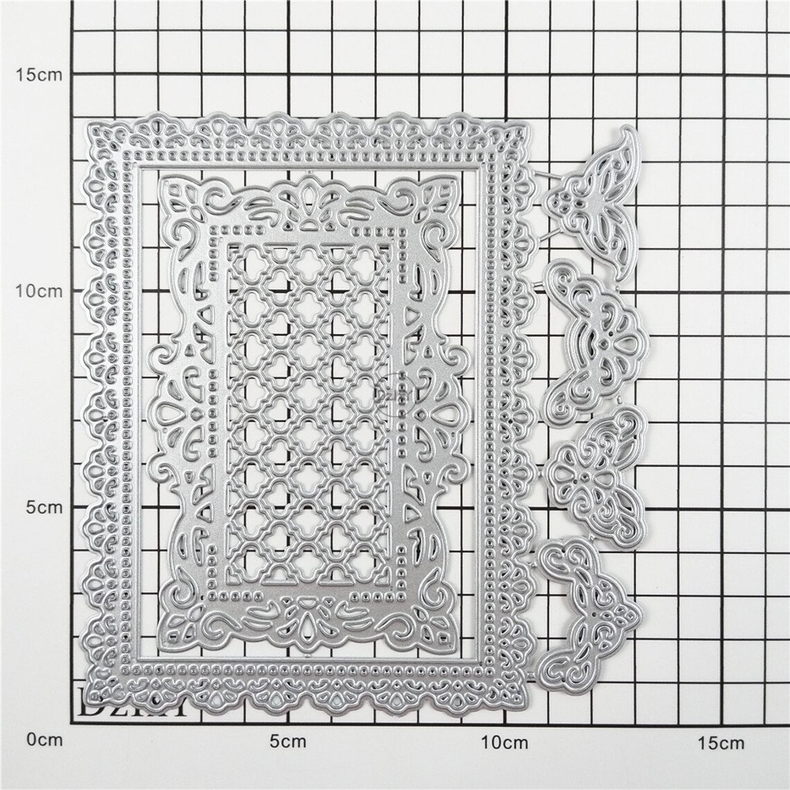 Dzixy Vintage Rectangle Lace Metal Cutting Dies for Card Making Paper ...