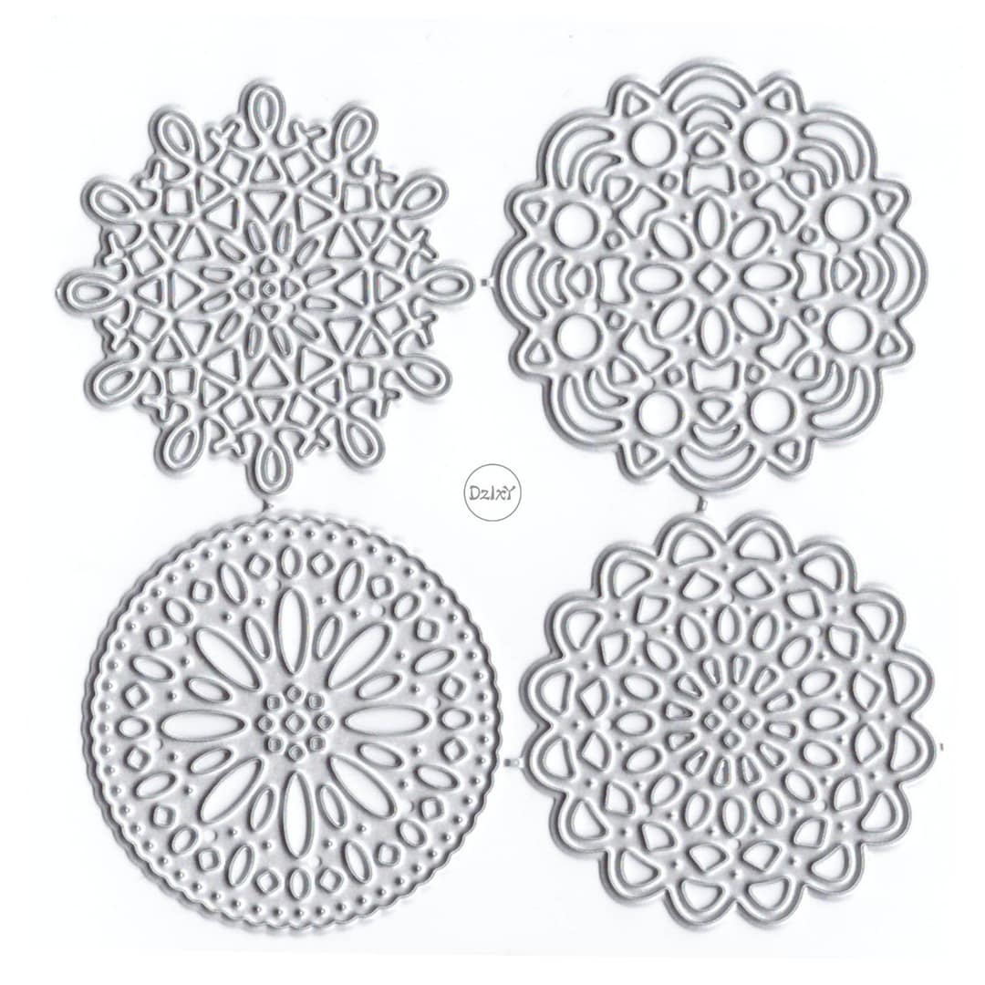 Dzixy Pattern Round Metal Cutting Dies for Card Making Paper Embossing ...