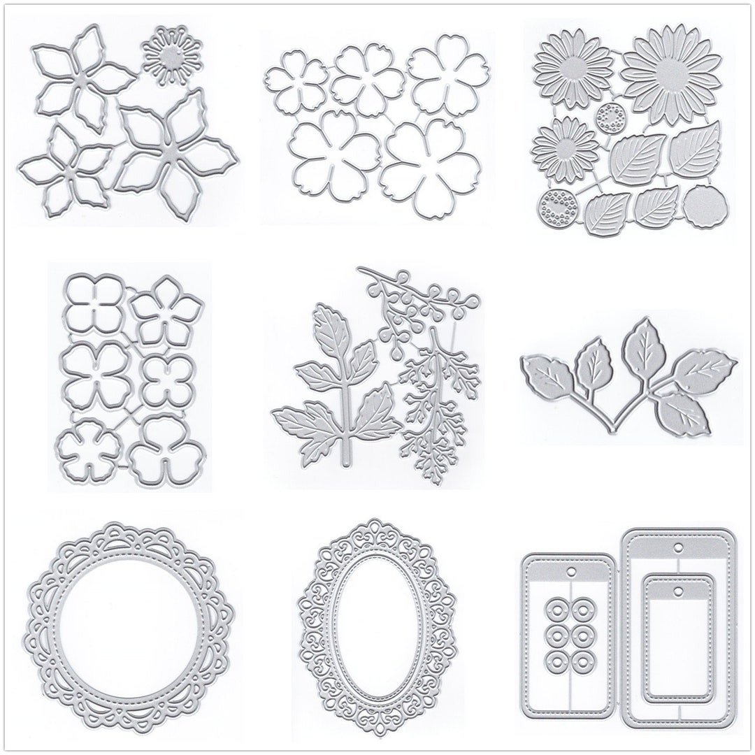 18 Design Patchwork Flowers Metal Cutting Dies for Card Making Paper ...