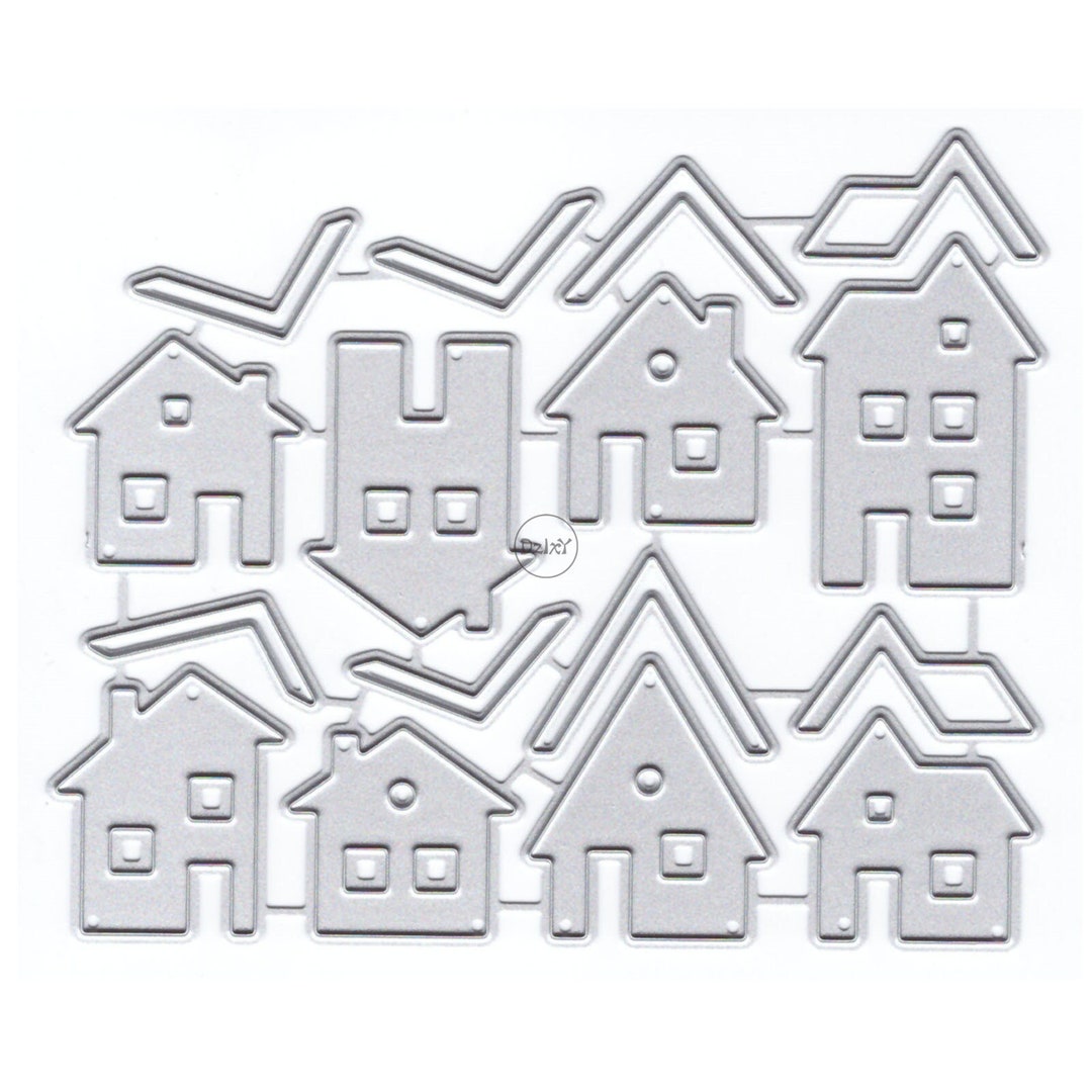 Dzixy Irregular Houses Metal Cutting Dies for Card Making Paper ...