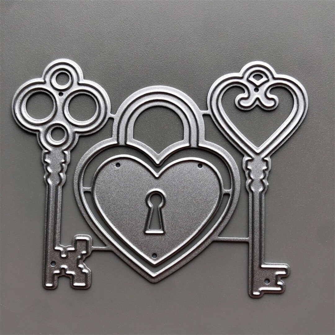 2022 NEW Heart Lock Key Metal Cutting Dies for Card Making Embossing ...