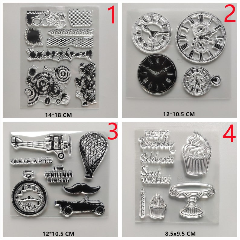 26 Design 2022 NEW Retro Clock Clear Stamps DIY Scrapbooking Craft ...