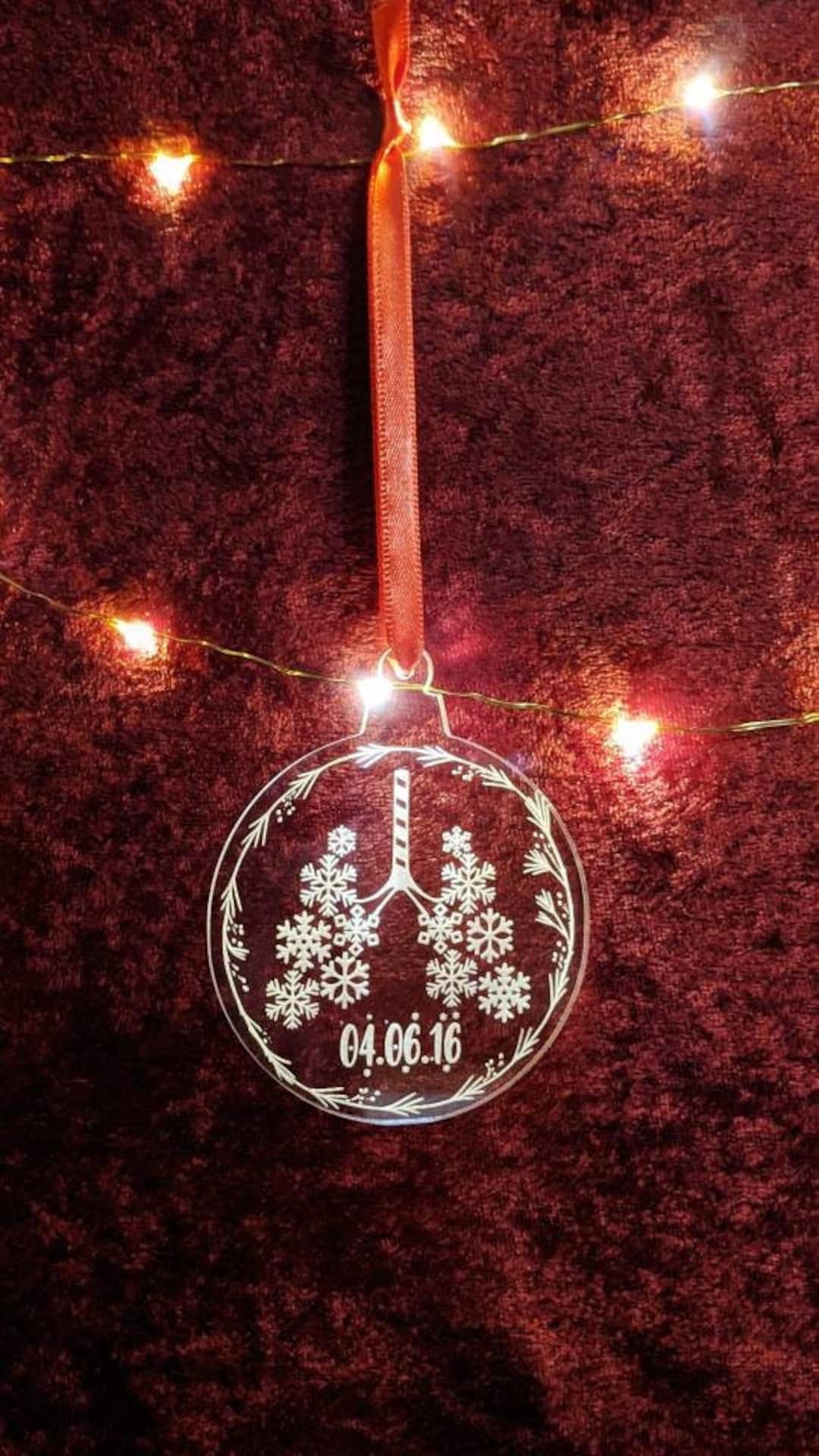Personalized Lung Snowflake Ornament - Lung Transplant and Cystic ...