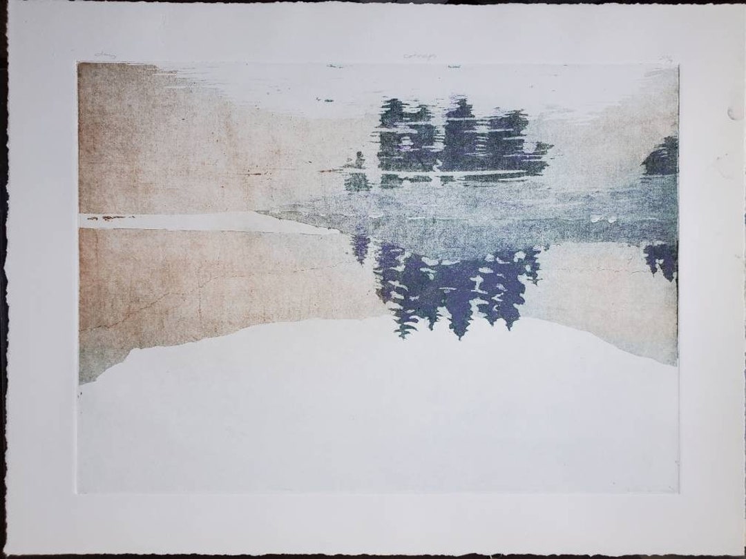 Original Etching Intaglio Lithograph Print Kemp Seaside Seascape ...