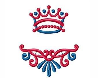 Crown Embroidery Design 4 Sizes - Etsy