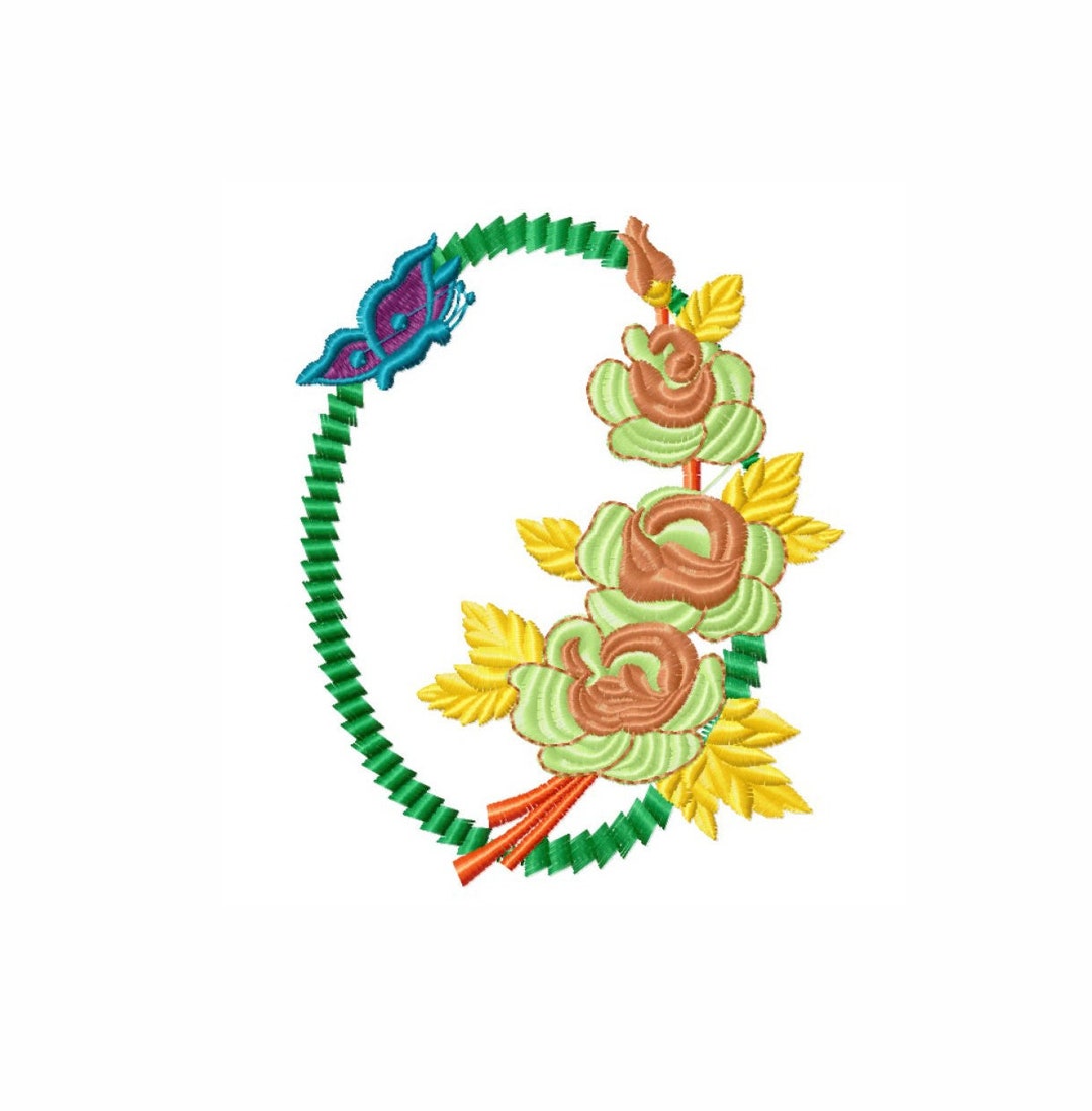 Flower Frame Embroidery Designs - Flower Embroidery Design Machine ...