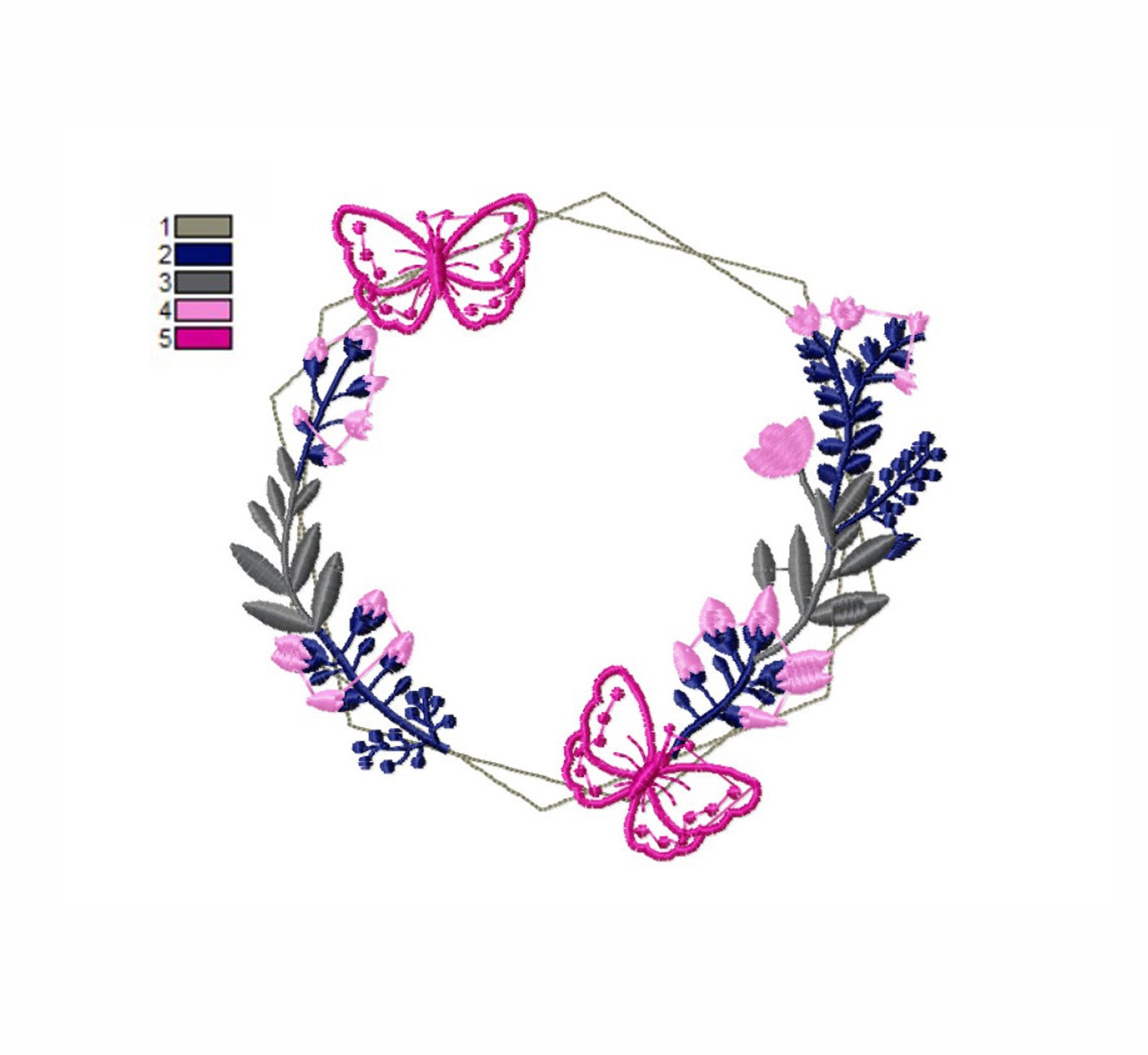 Flower Frame Embroidery Designs - Butterfly Embroidery Design Machine ...