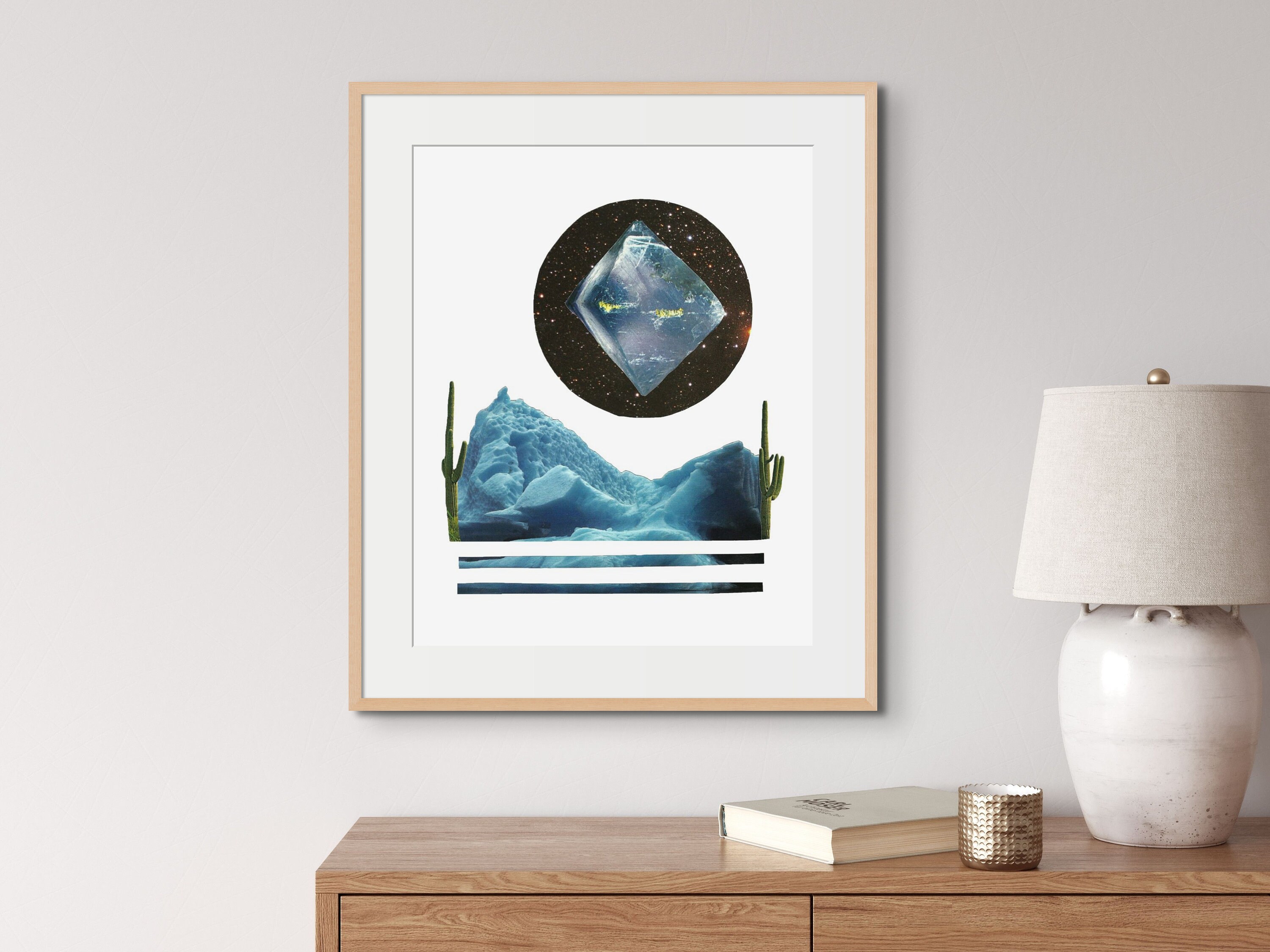 Iceberg Print, Collage Wall Art, Surrealism, Trendy Art Print, Mountain ...