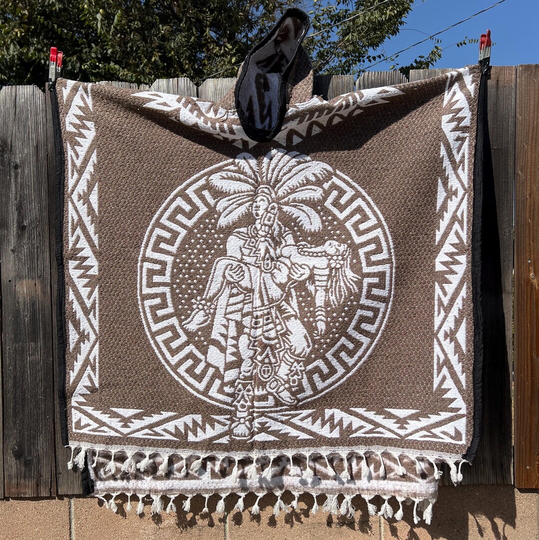 Azteca Poncho Zarape Chicano Mexican Zarape - Etsy
