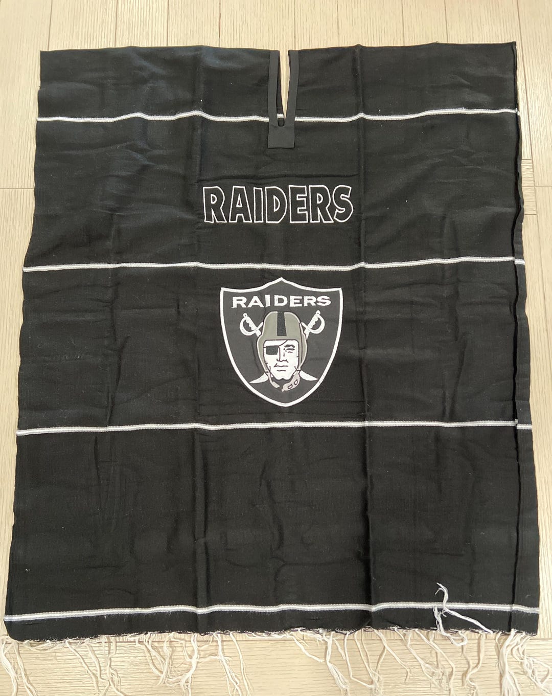Raiders Poncho Zarape Black - Etsy