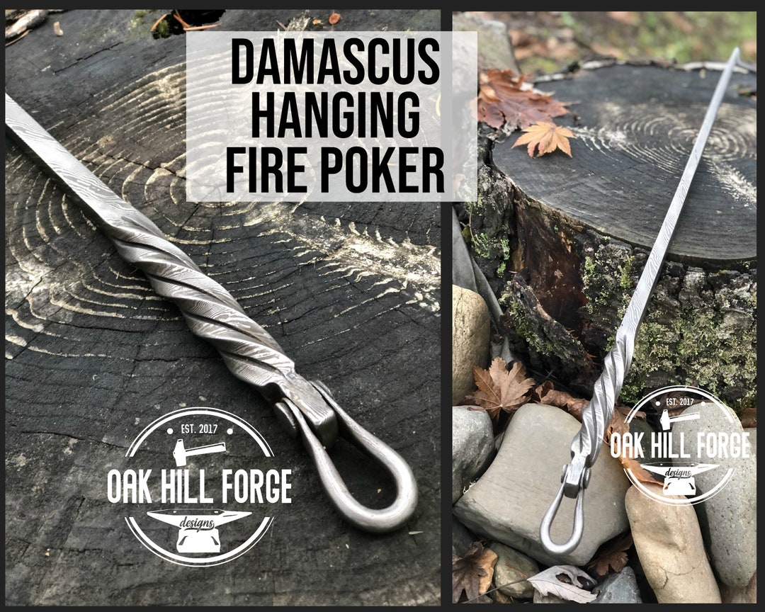Hand Forged Fire Poker, Blacksmithed Hand Made Fire Place Tool ...